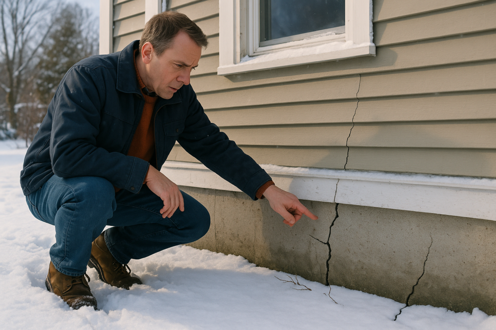 Foundation Cracks in Winter: Causes & Fixes | RhinoLift NC